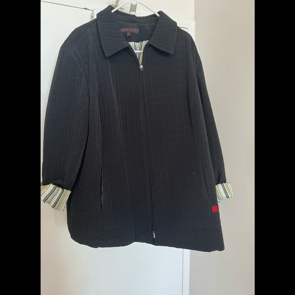 Anne Klein | Jackets & Coats | Ann Klein Quilted Black Jacket 3x Zip ...